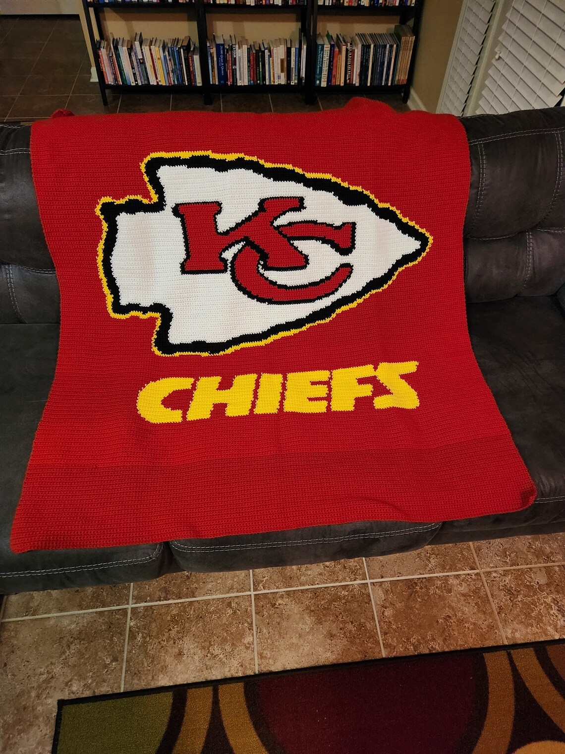 KANSAS CITY CHIEFS Crocheted Professional Sports Team Afghans - Etsy