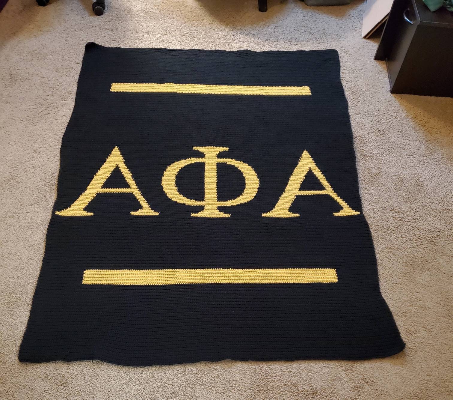 Enjoy a Handmade Alpha Phi Alpha Fraternity Afghan. - Etsy
