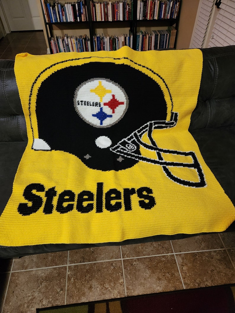 PITTSBURGH STEELER Crocheted Professional Sports Team Afghans - Etsy