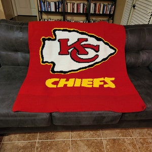 KANSAS CITY CHIEFS Crocheted Professional Sports Team Afghans - Etsy