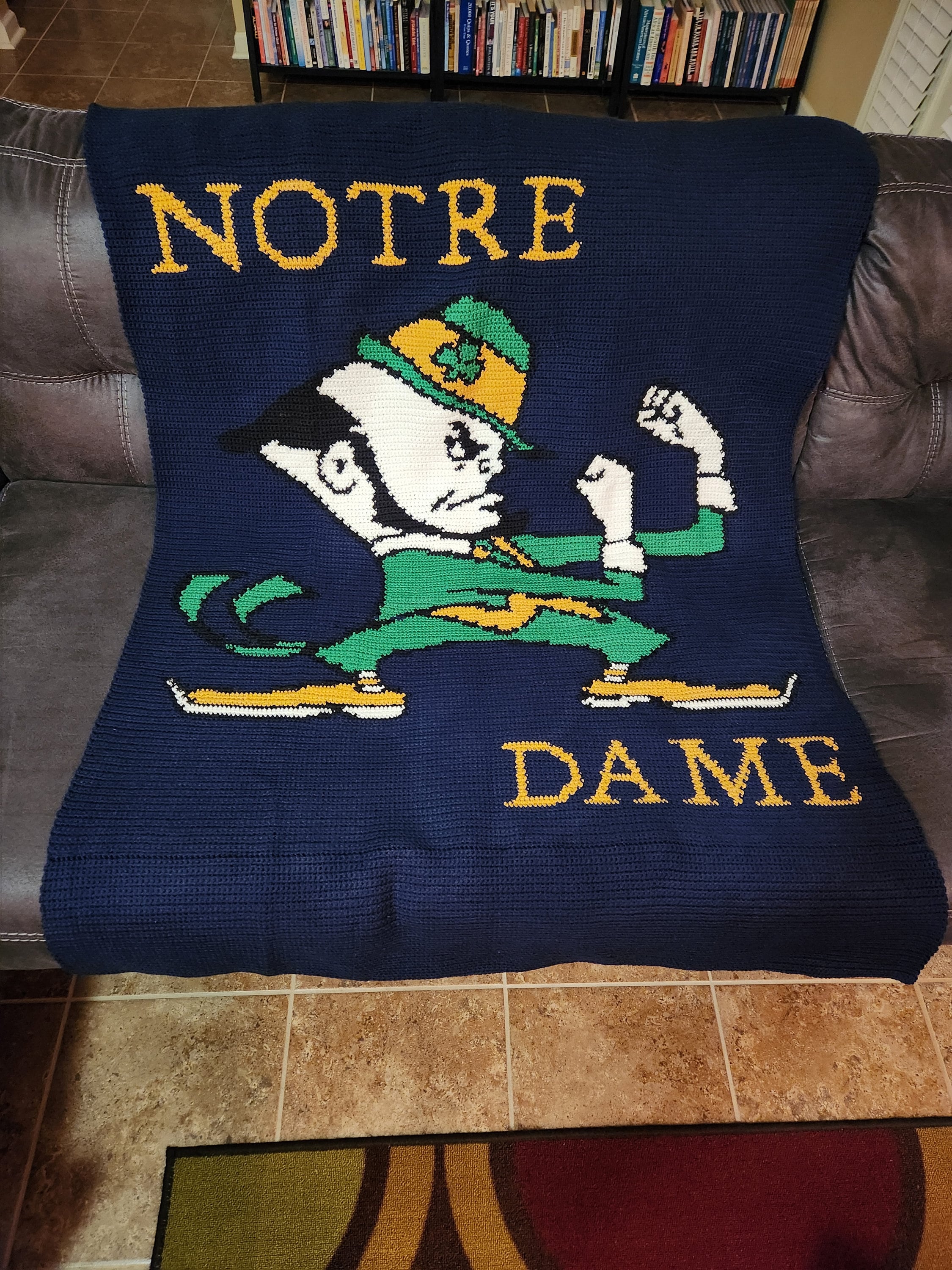 Customized Crocheted College Notre Dame Afghans - Etsy