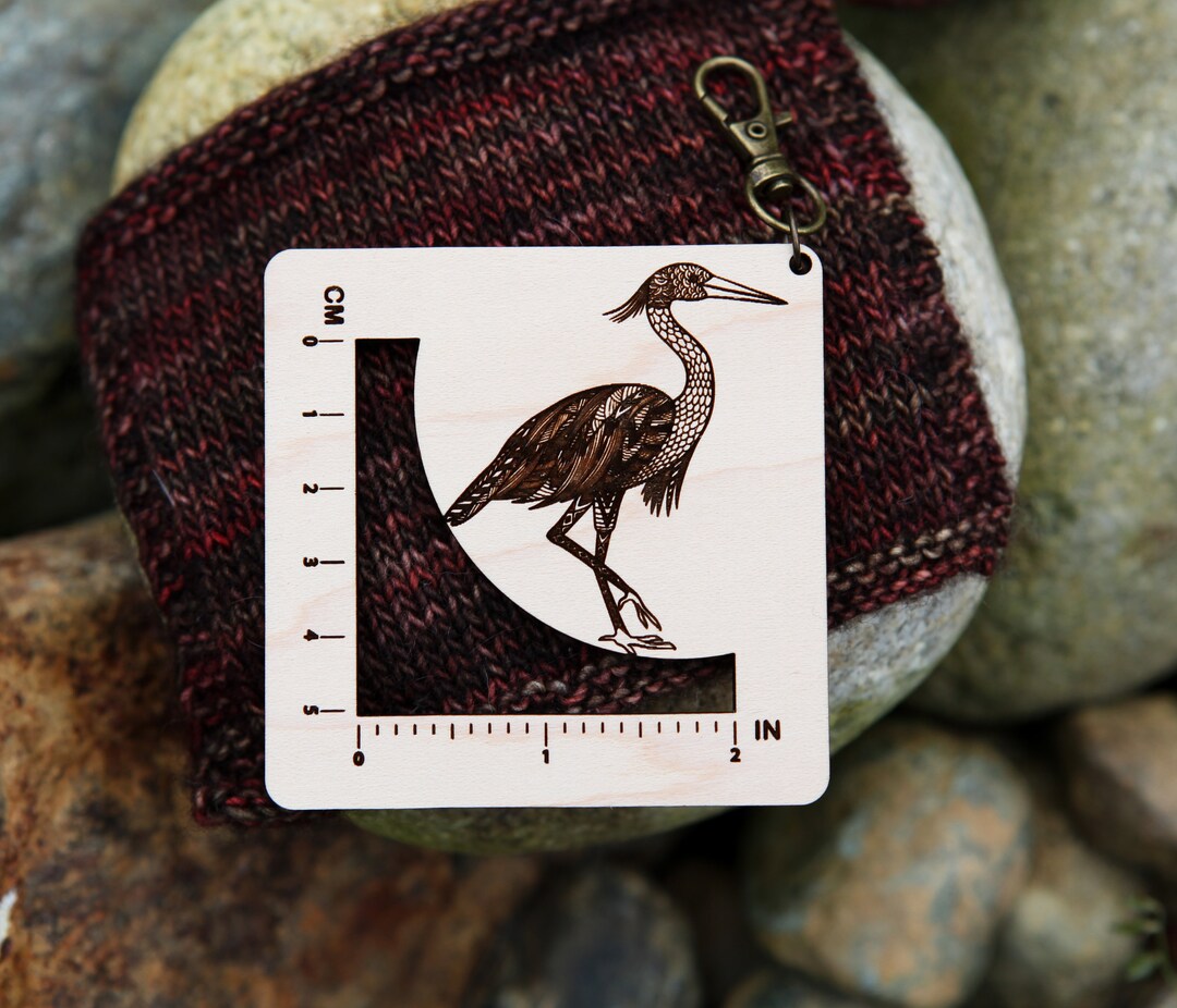 Heron Bird Gauge Swatch Measurement Ruler in Inches and Centimeters ...
