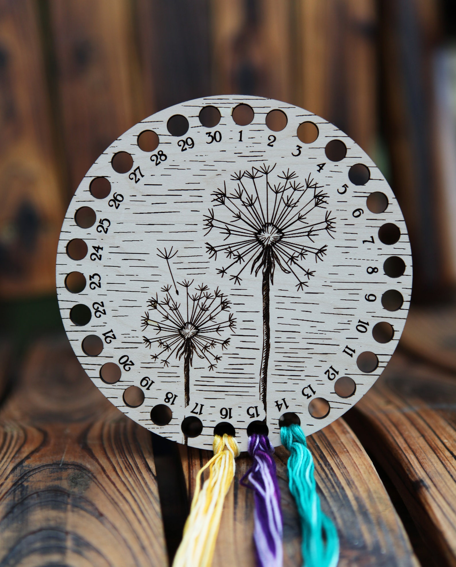 Dandelion Flower Embroidery Floss Thread Storage Holder 30 | Etsy