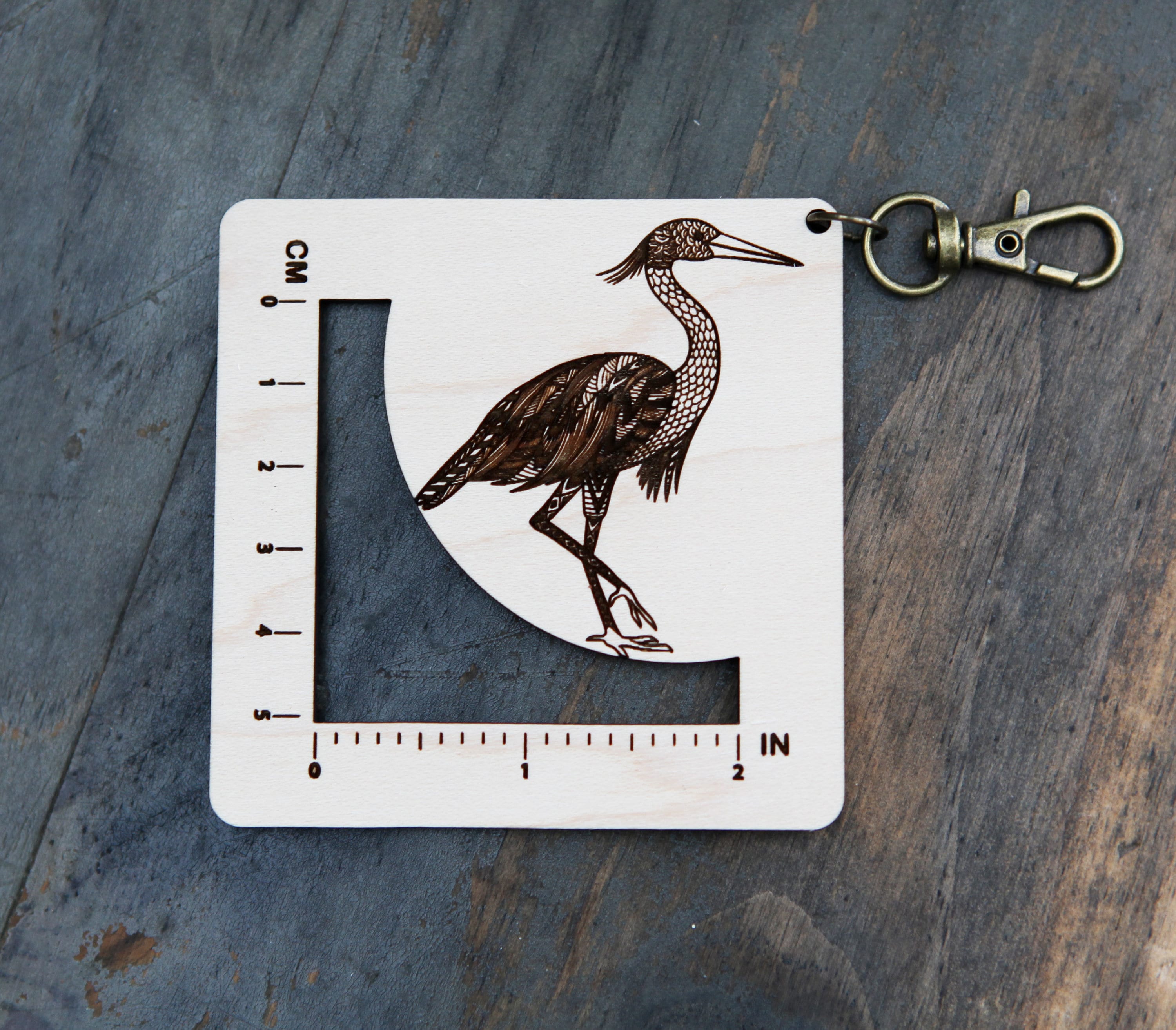 Heron Bird Gauge Swatch Measurement Ruler in Inches and | Etsy