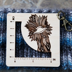 Ostrich Bird Gauge Swatch Measurement Ruler in Inches and Centimeters ...