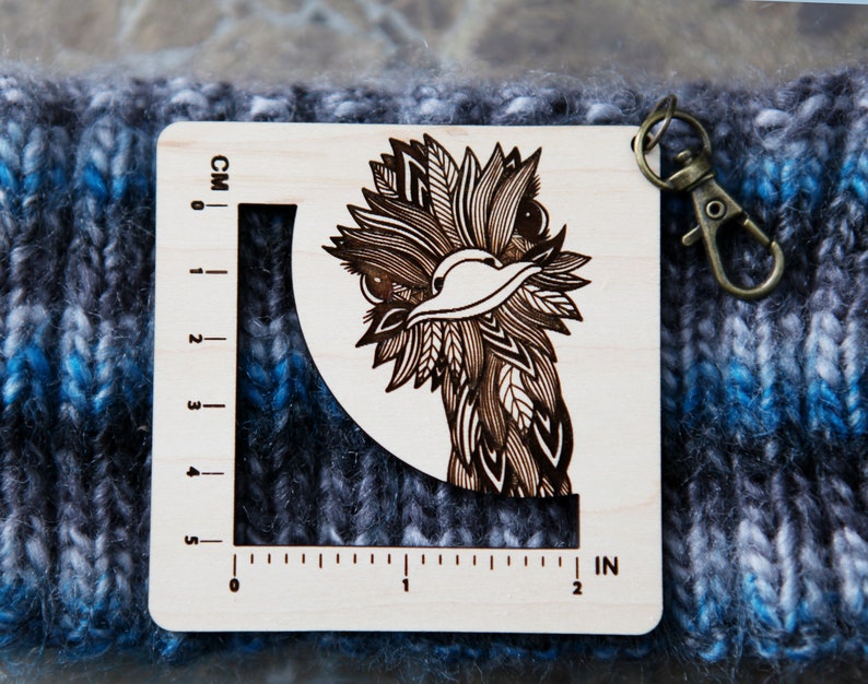 Ostrich Bird Gauge Swatch Measurement Ruler in Inches and Centimeters ...