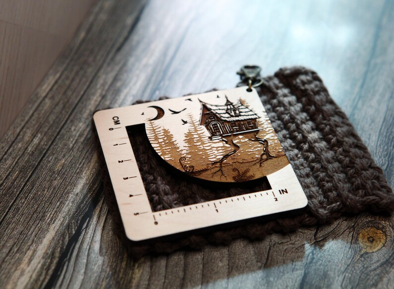Baba Yaga Forest House Gauge Swatch Measurement Ruler in Inches and ...