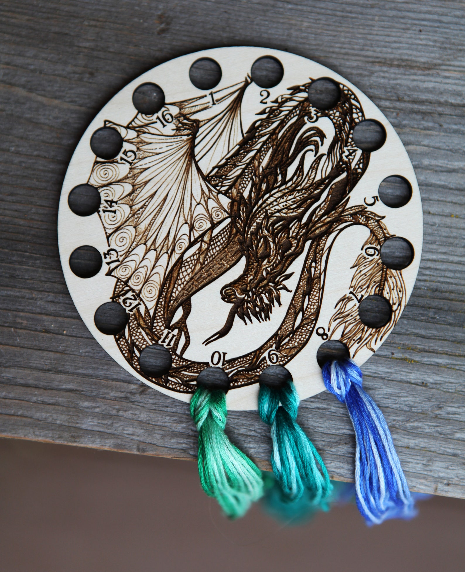 Flying Dragon Embroidery Floss Thread Storage Holder - Circle Maple ...