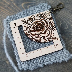 Rose Flower Gauge Swatch Measurement Ruler in Inches and Centimeters ...