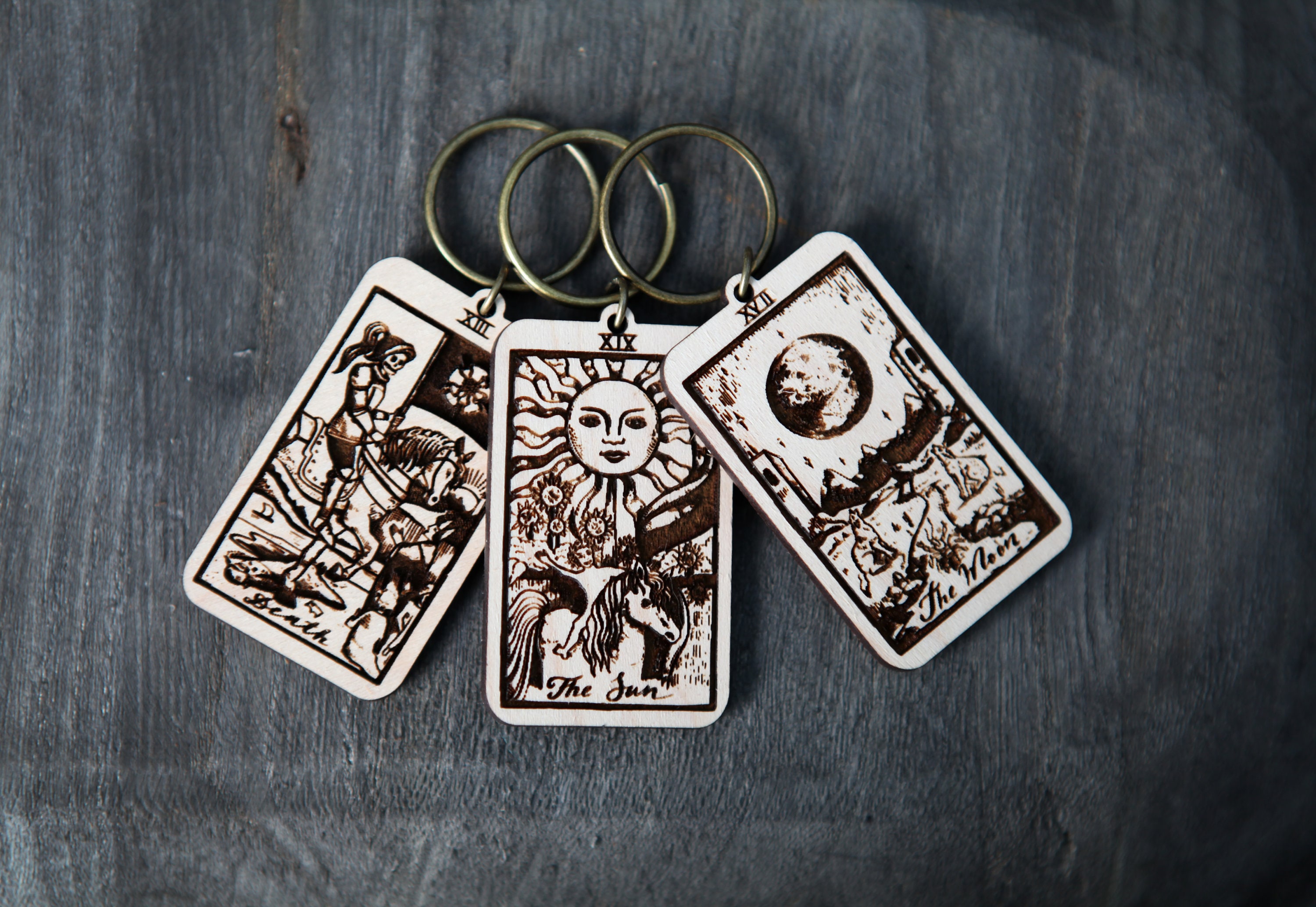 Tarot Card Keychain Made From Maple Wood. Major Arcana Tarot | Etsy