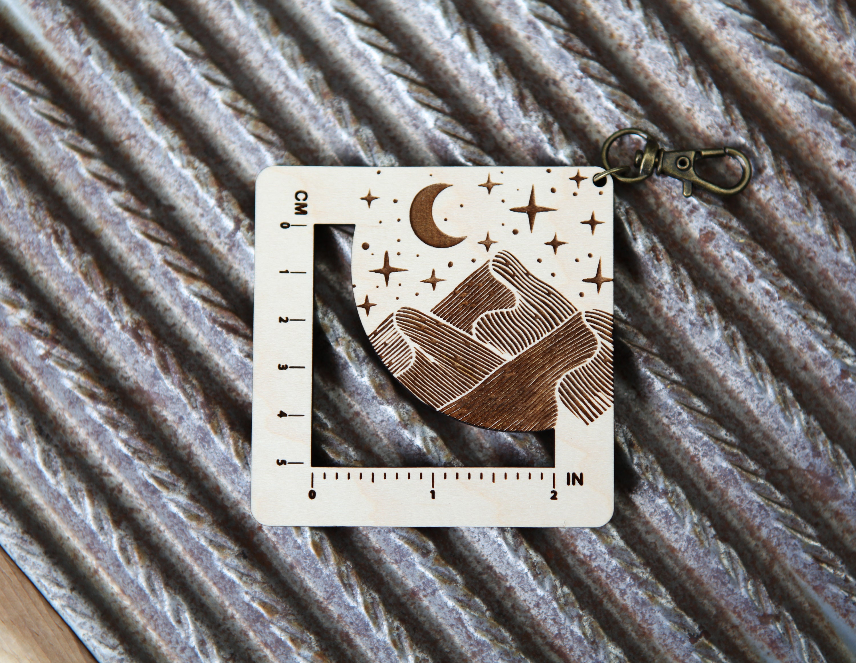 Moon & Stars over Mountains Gauge Swatch Measurement Ruler in | Etsy