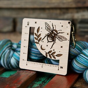 Bee With Stars and Moon Gauge Swatch Measurement Ruler in Inches and ...