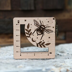 Bee With Stars and Moon Gauge Swatch Measurement Ruler in Inches and ...