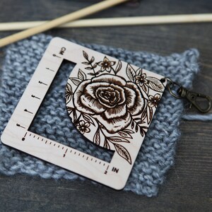Rose Flower Gauge Swatch Measurement Ruler in Inches and Centimeters ...