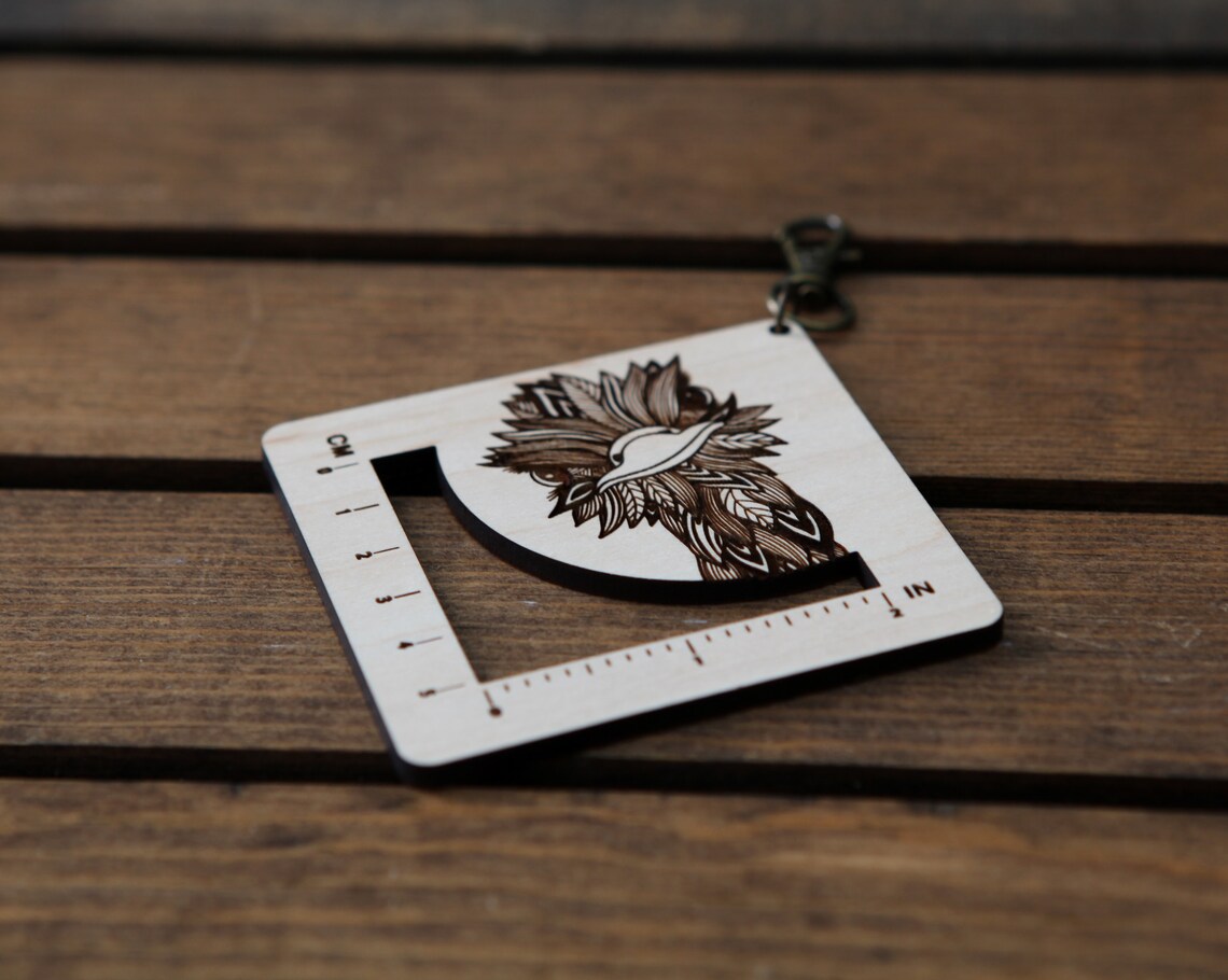Ostrich Bird Gauge Swatch Measurement Ruler in Inches and Centimeters ...