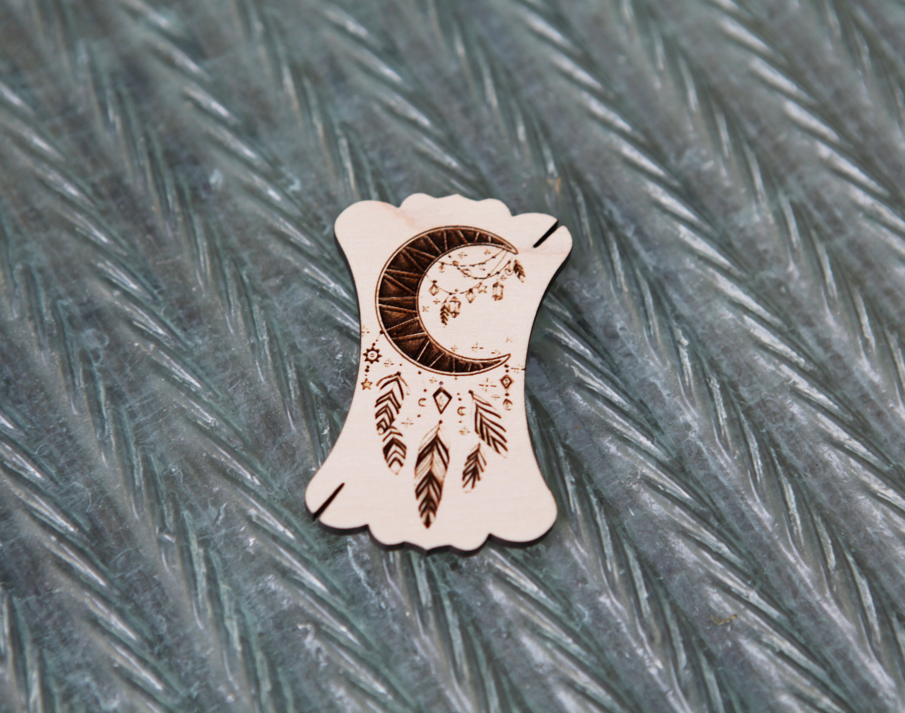 Crescent Moon and Feathers Embroidery Floss Thread Card - Etsy