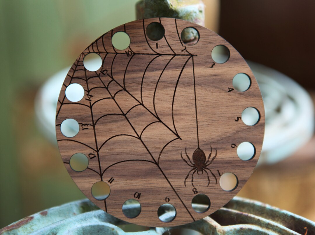 Spider on Spider Web Embroidery Floss Thread Storage Holder -circle ...
