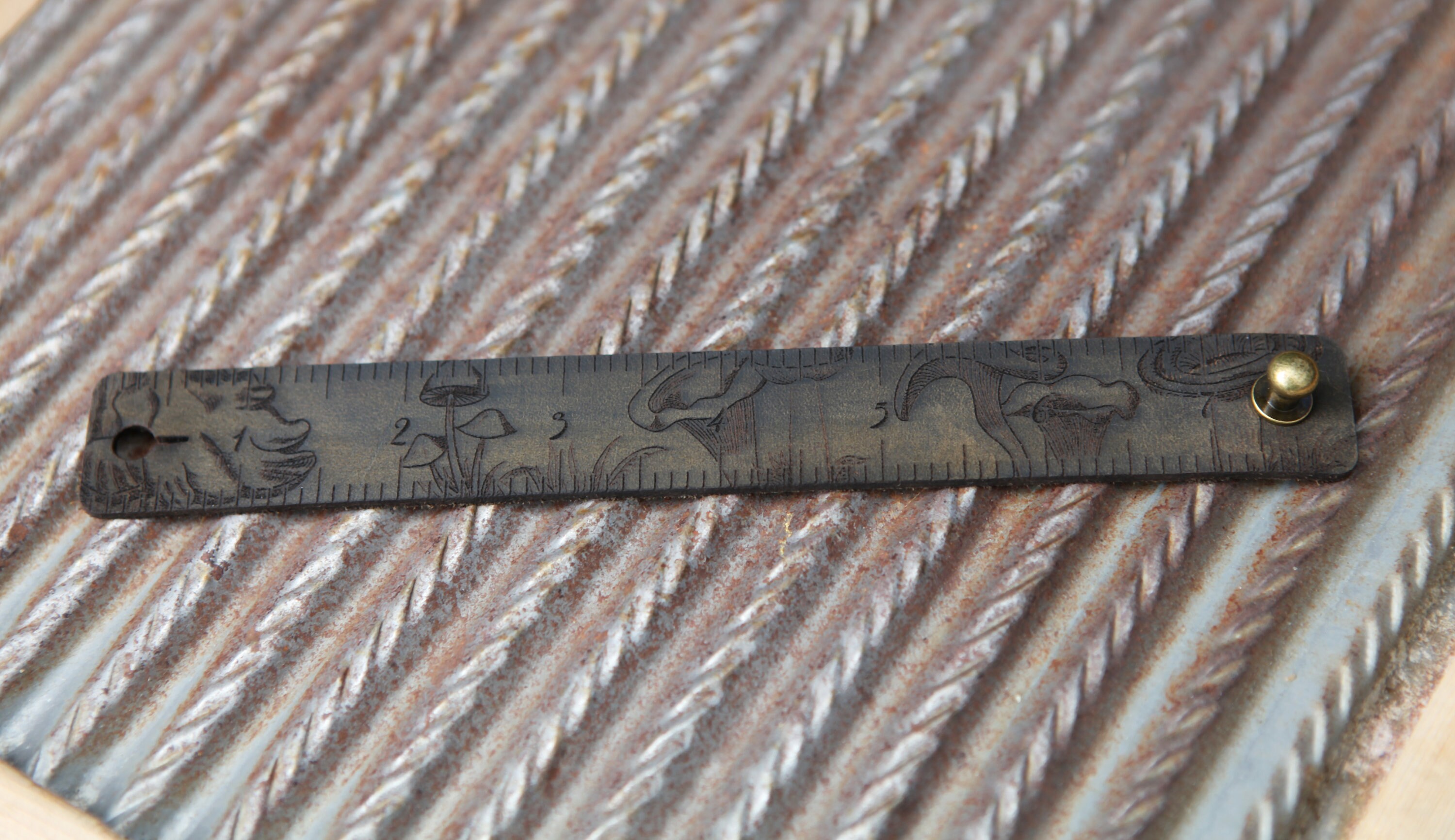 Mushroom Leather Ruler Cuff made from reclaimed distressed | Etsy