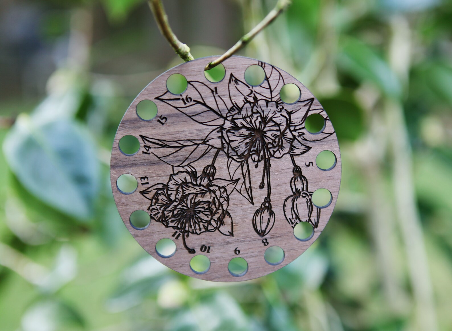 Fuchsia Flower Embroidery Floss Thread Storage Holder Circle - Etsy