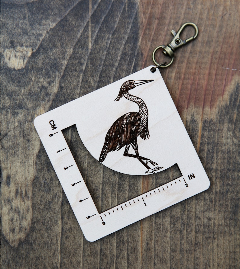 Heron Bird Gauge Swatch Measurement Ruler in Inches and | Etsy