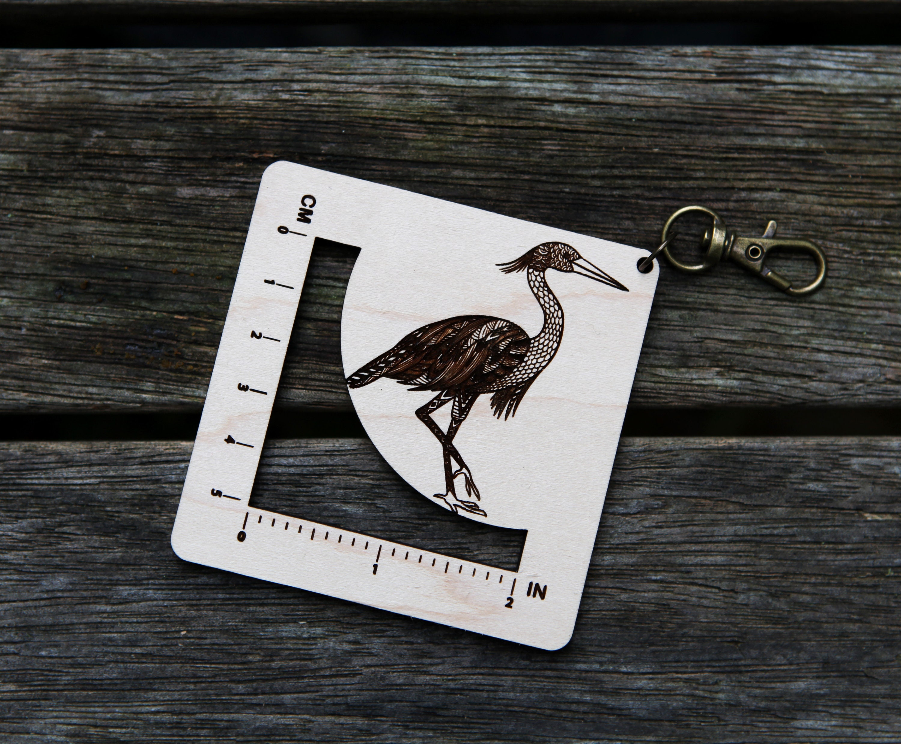 Heron Bird Gauge Swatch Measurement Ruler in Inches and | Etsy