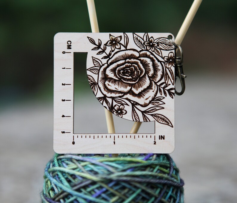Rose Flower Gauge Swatch Measurement Ruler in Inches and | Etsy