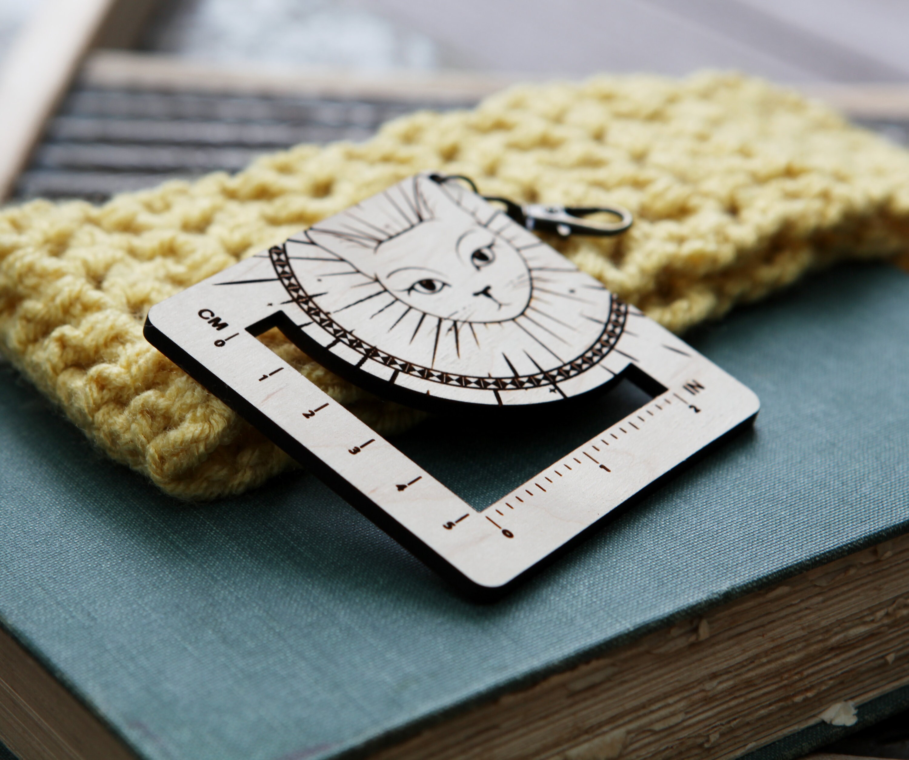 Witchy Cat Gauge Swatch Measurement Ruler in Inches and | Etsy