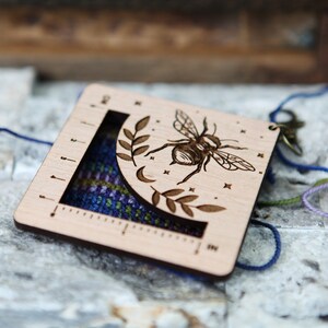 Bee With Stars and Moon Gauge Swatch Measurement Ruler in Inches and ...