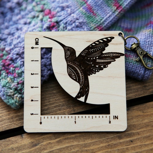 Hummingbird Gauge Swatch Measurement Ruler in Inches and - Etsy