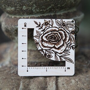 Rose Flower Gauge Swatch Measurement Ruler in Inches and Centimeters ...