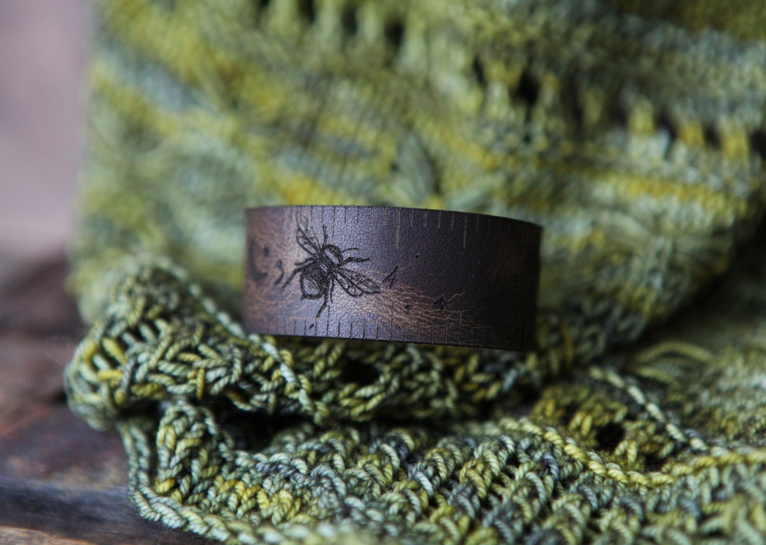 Bee Leather Ruler Cuff, Made From Reclaimed Distressed Leather With ...