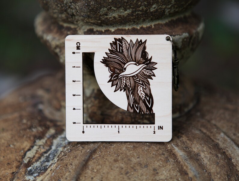 Ostrich Bird Gauge Swatch Measurement Ruler in Inches and Centimeters ...