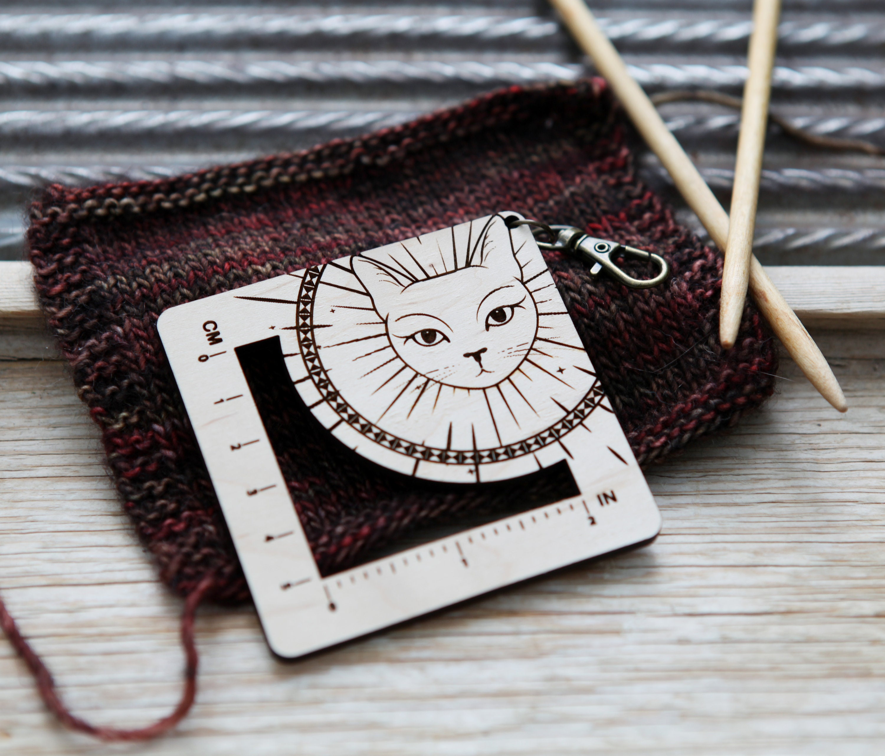 Witchy Cat Gauge Swatch Measurement Ruler in Inches and - Etsy