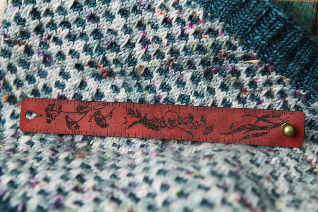 Raven Skull Leather Ruler Cuff Made From Reclaimed Distressed Leather ...