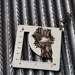 Ostrich Bird Gauge Swatch Measurement Ruler in Inches and Centimeters ...
