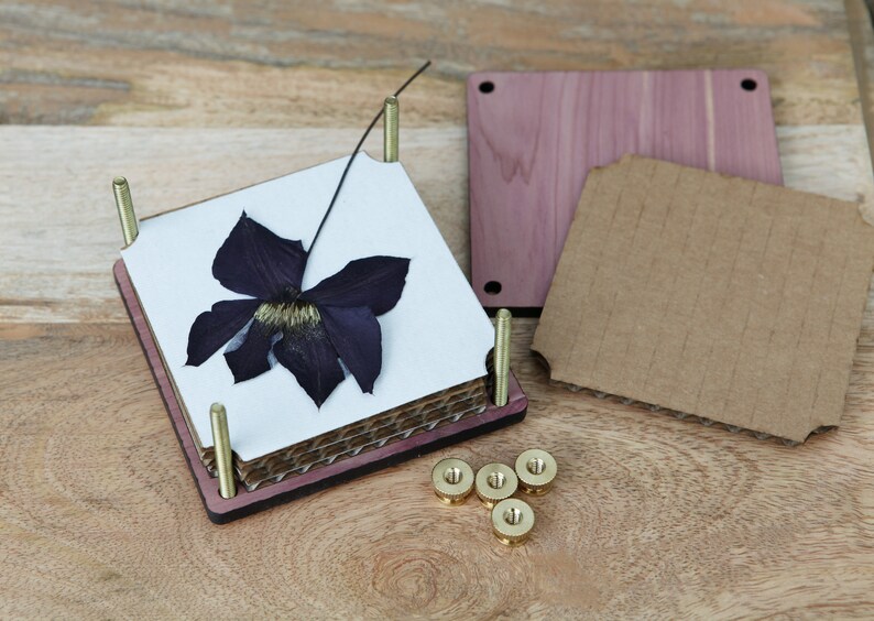 Flower Press Kit With Engraved Daffodil Flowers Made From | Etsy