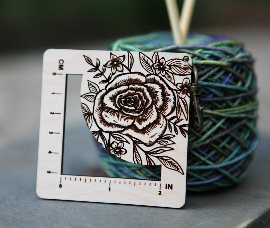 Rose Flower Gauge Swatch Measurement Ruler in Inches and Centimeters ...