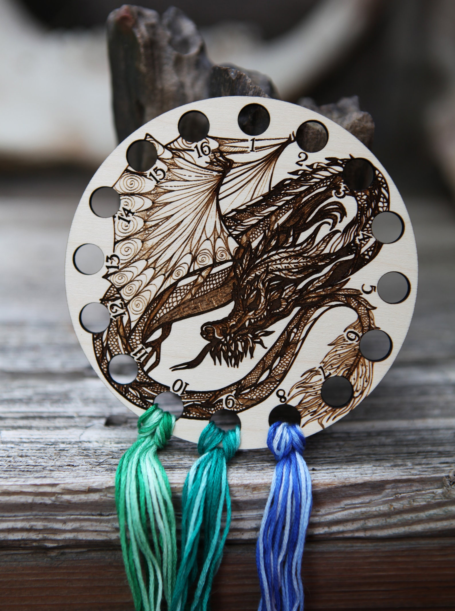 Flying Dragon Embroidery Floss Thread Storage Holder - Circle Maple ...