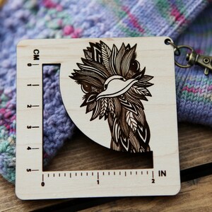 Ostrich Bird Gauge Swatch Measurement Ruler in Inches and Centimeters ...