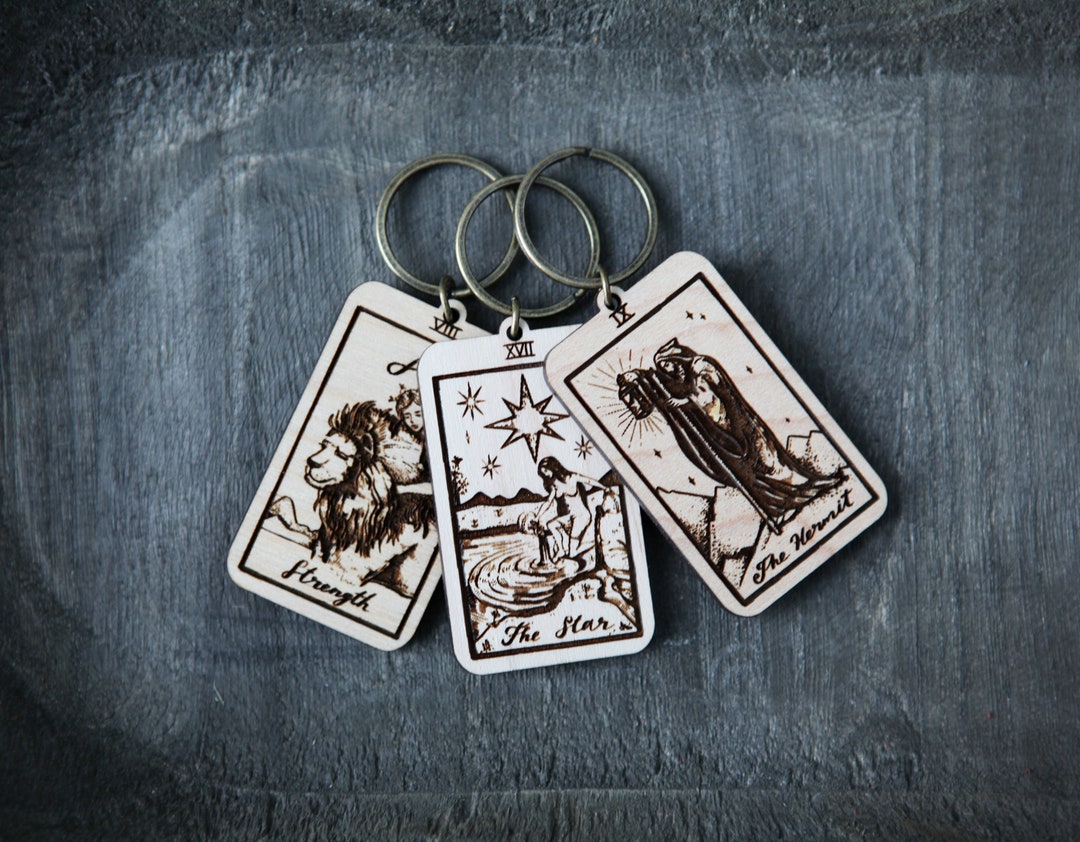 Tarot Card Keychain Made From Maple Wood. Major Arcana Tarot Card Deck ...