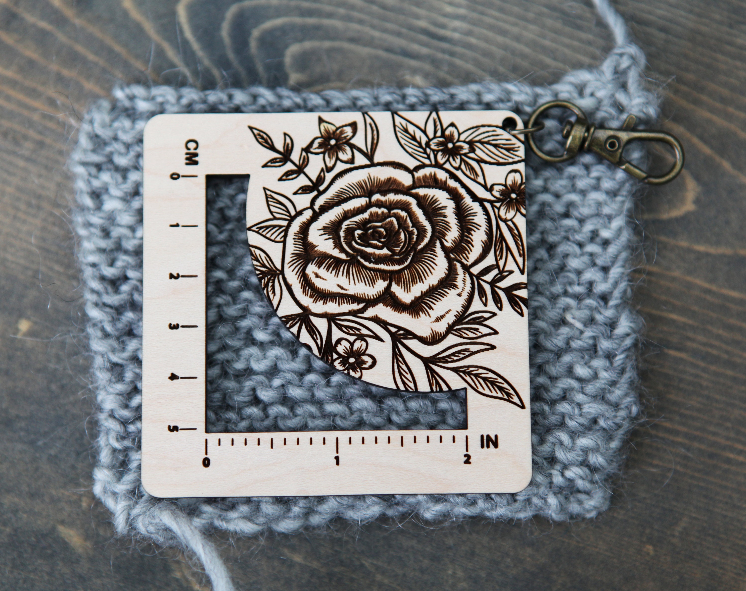 Rose Flower Gauge Swatch Measurement Ruler in Inches and - Etsy