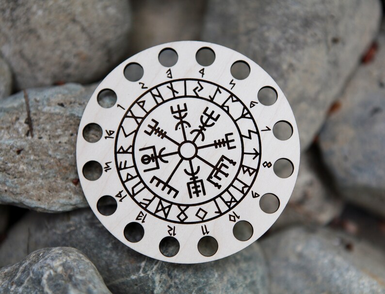 Viking Runic Compass Embroidery Floss Thread Storage Holder - Etsy