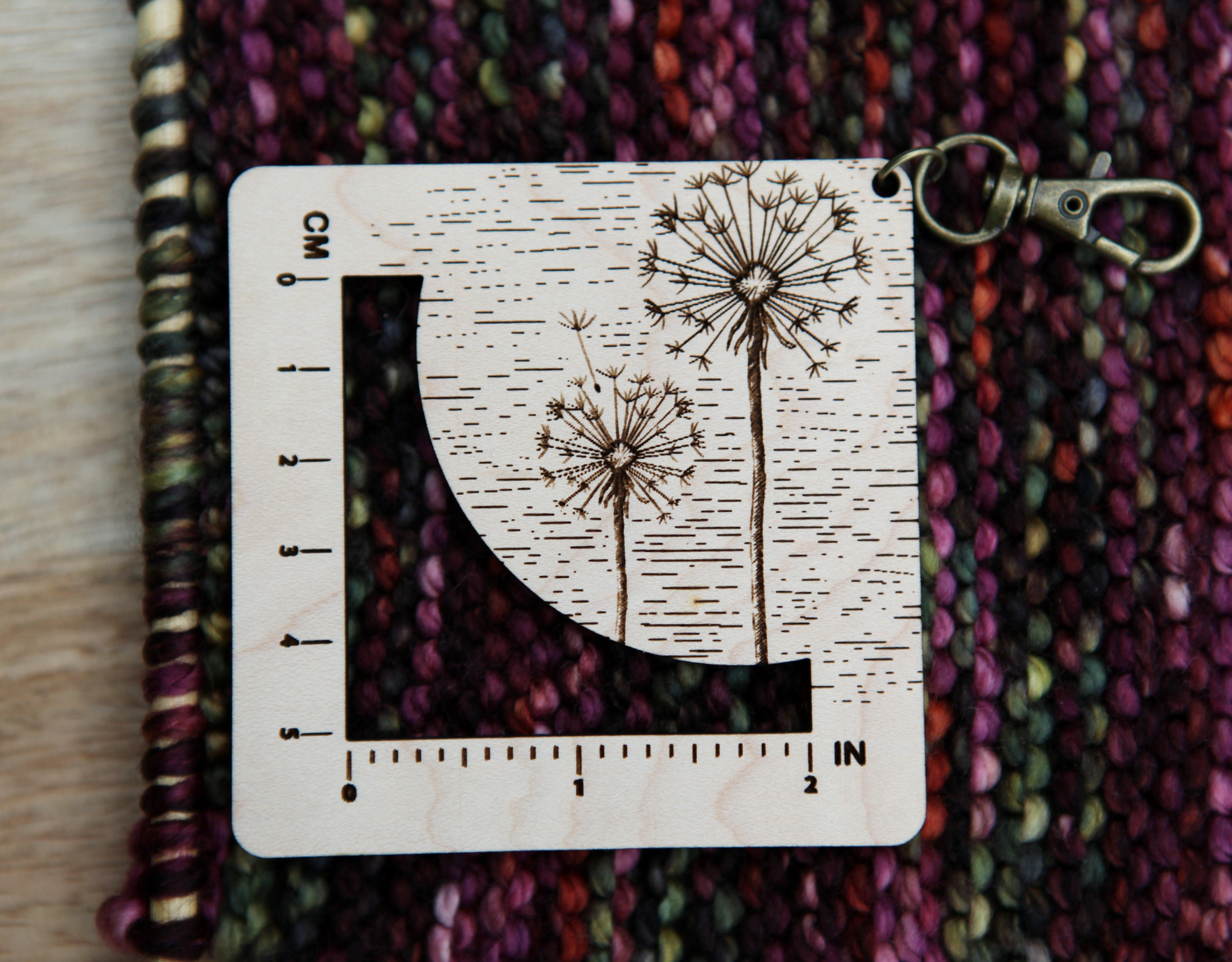 Dandelion Flower Gauge Swatch Measurement Ruler in Inches and | Etsy