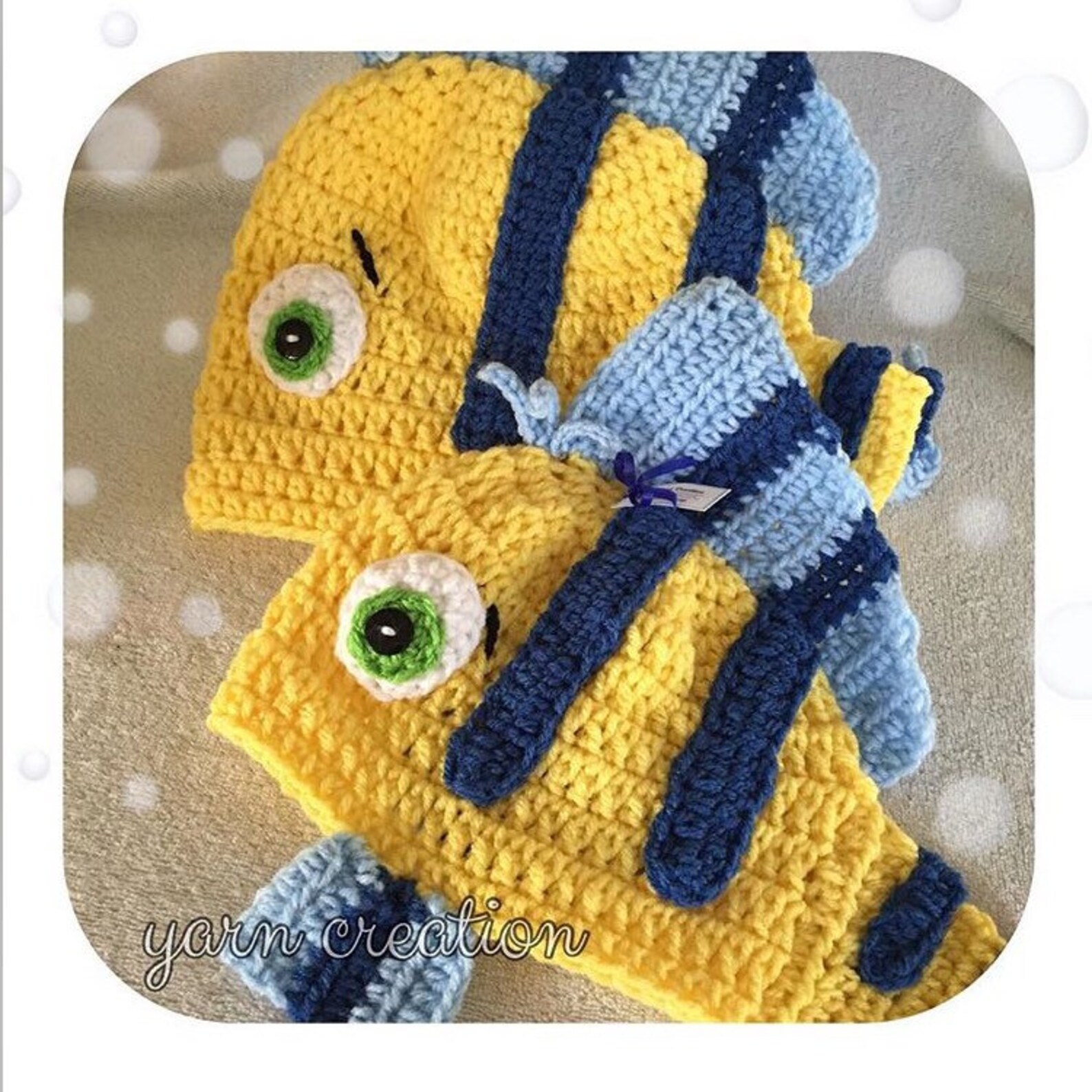 Guppy Crochet Flounder Beanie Hat - Etsy