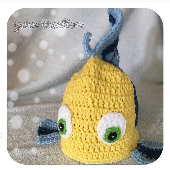 Guppy Crochet Flounder Beanie Hat - Etsy