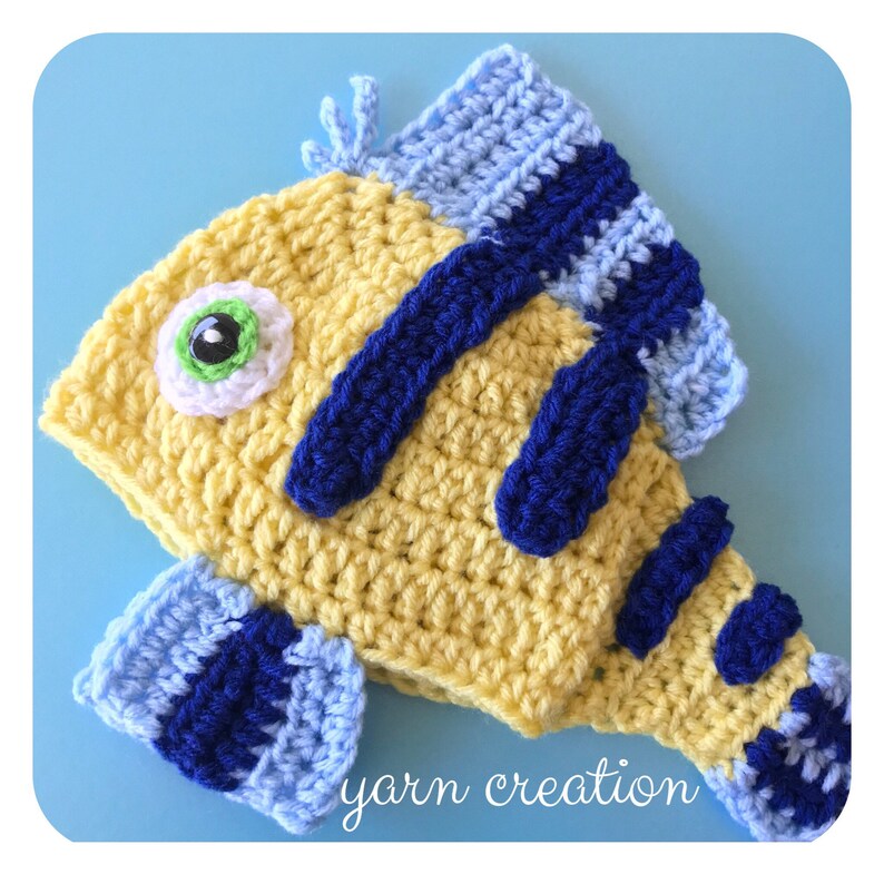 Guppy Crochet Flounder Beanie Hat - Etsy