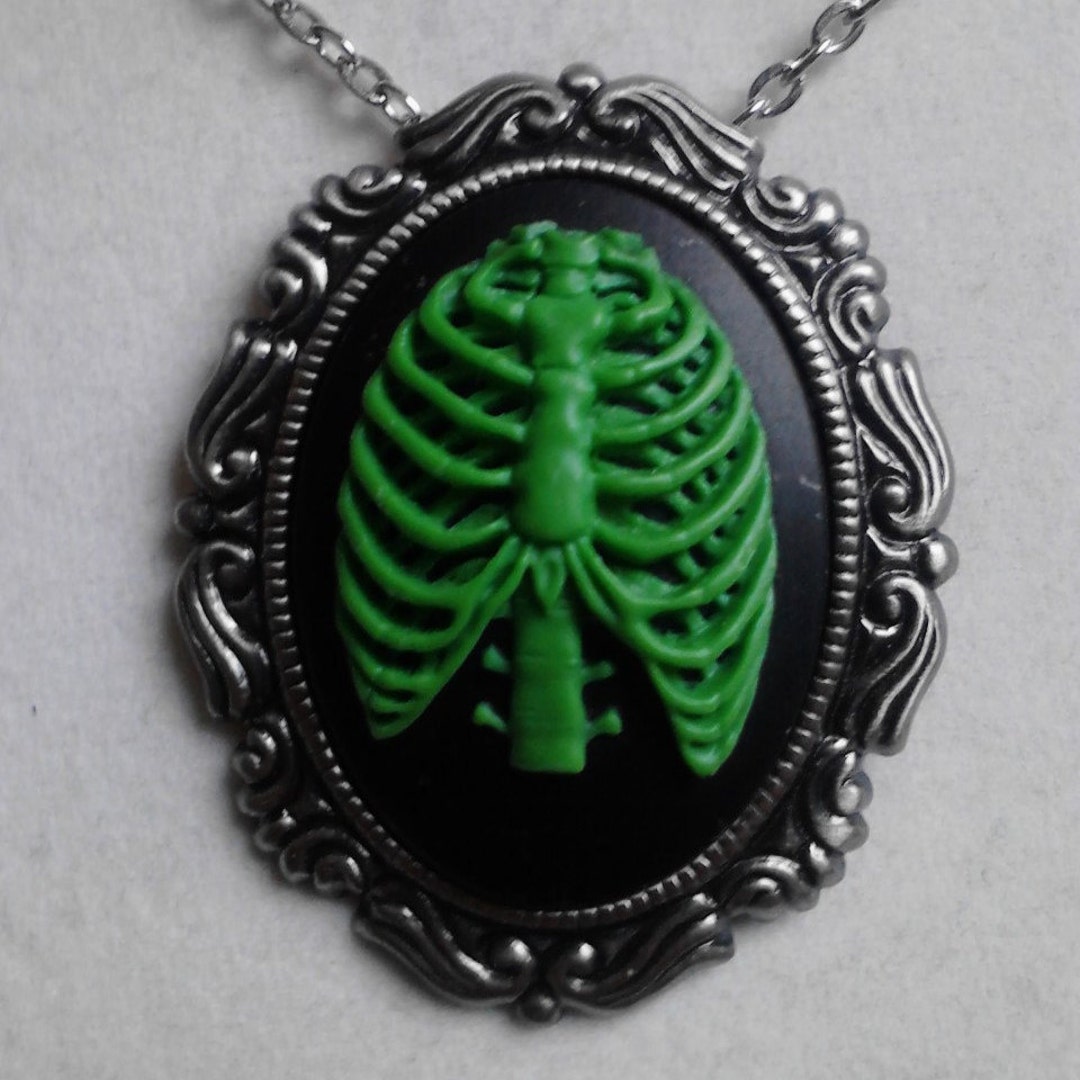 SALE - the Zombie Ribs Cameo Necklace/brooch - Etsy