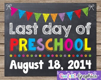 Last Day Of 2 Year old Preschool School Two with Custom Date | Etsy