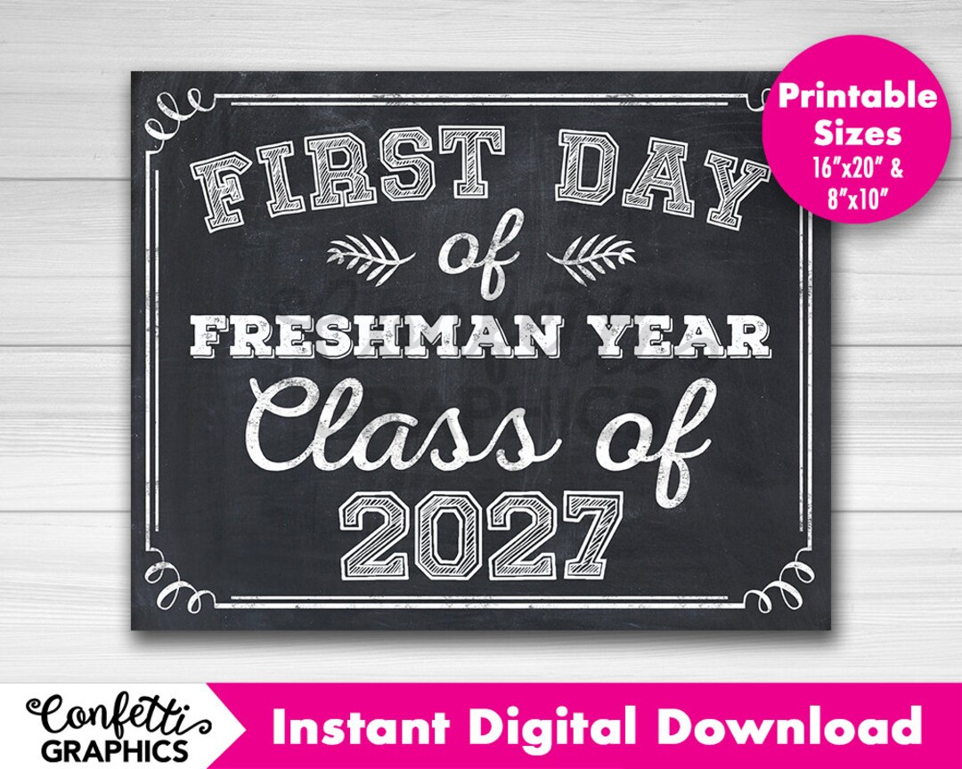 First Day Of Freshman Year Class Of 2027 9th Grade College Etsy