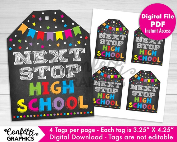 Next Stop 1st Grade Cards Gift Tags Last Day Of